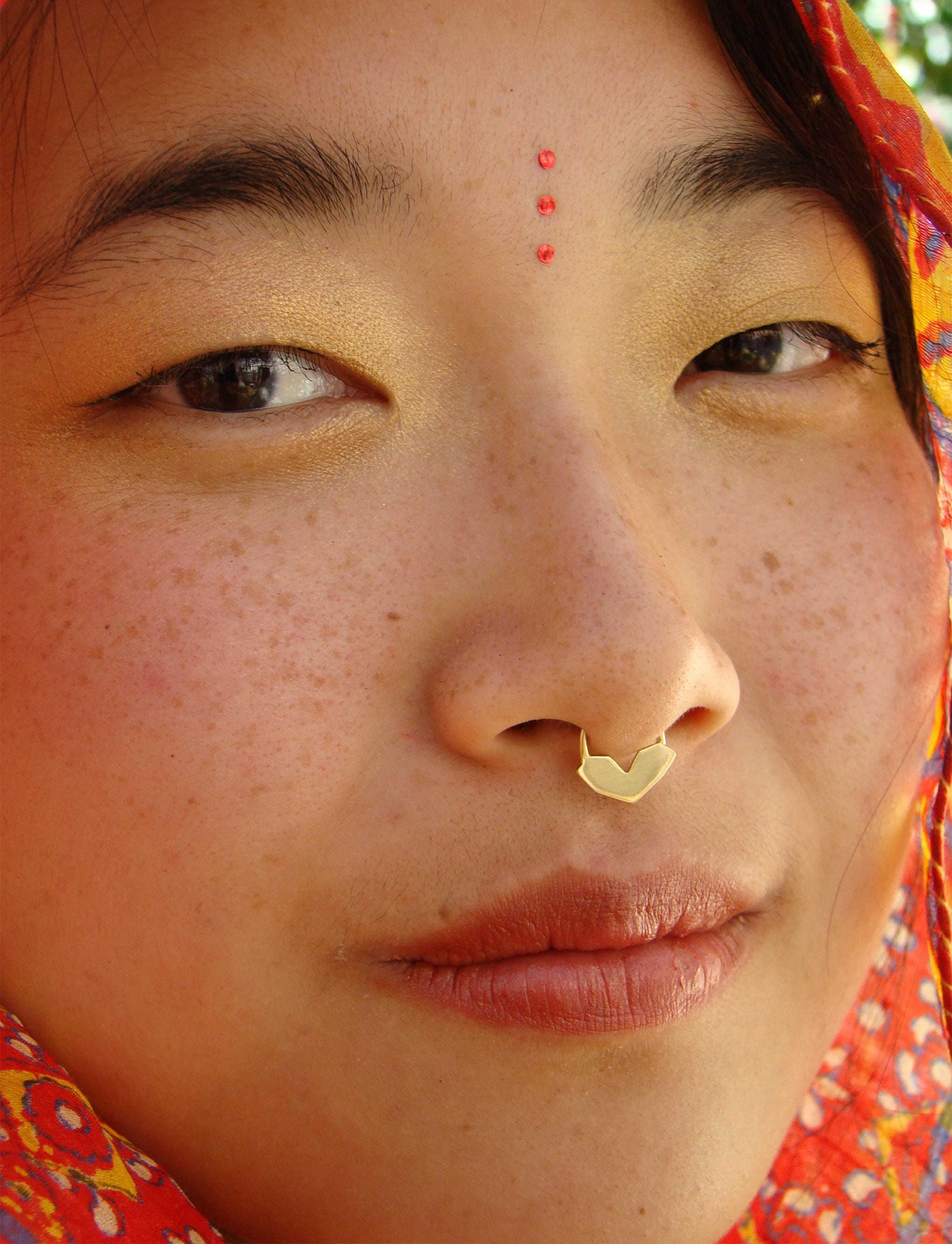 Tribal septum 14k gold septum Geometric heart septum septum | Etsy