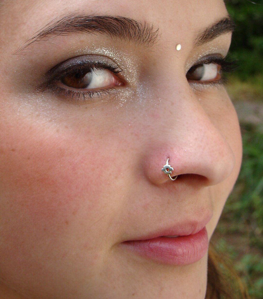 Tribal Nose Ring, Chakana, Silver Nose Ring, Unique Nose Ring, Tragus ...