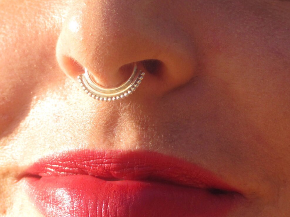 Septum Ring Nose Ring Aztec Septum Septum Piercing 925 - Etsy