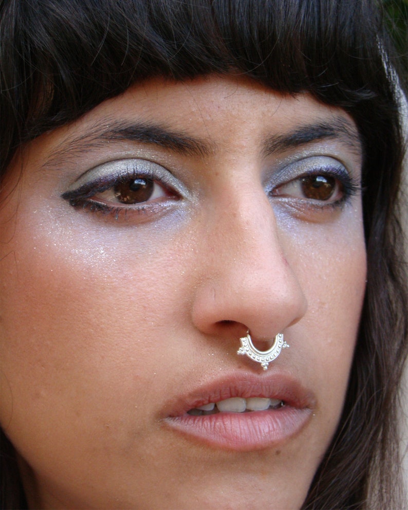 Nefertiti Tribal Nose Ring Silver Nose Ring Indian Nose - Etsy Israel