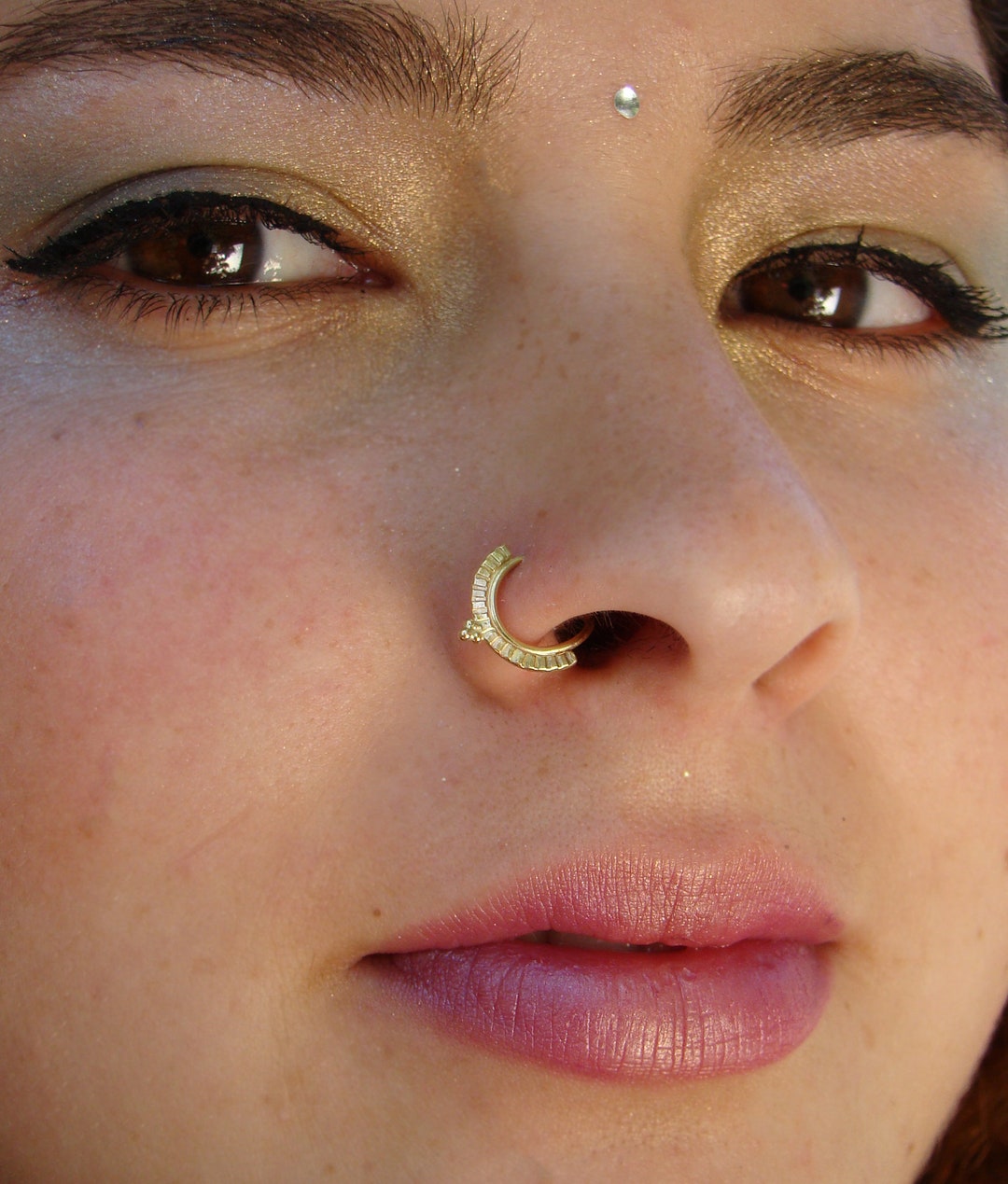 Saraswati- Tribal Nose Ring, Gold Piercing, Indian Nose Ring, Helix ...