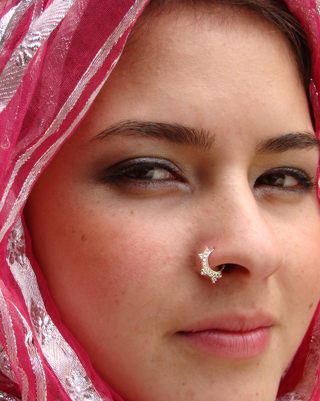 Nefertiti Tribal Nose Ring, Silver Nose Ring, Indian Nose Ring, Boho ...