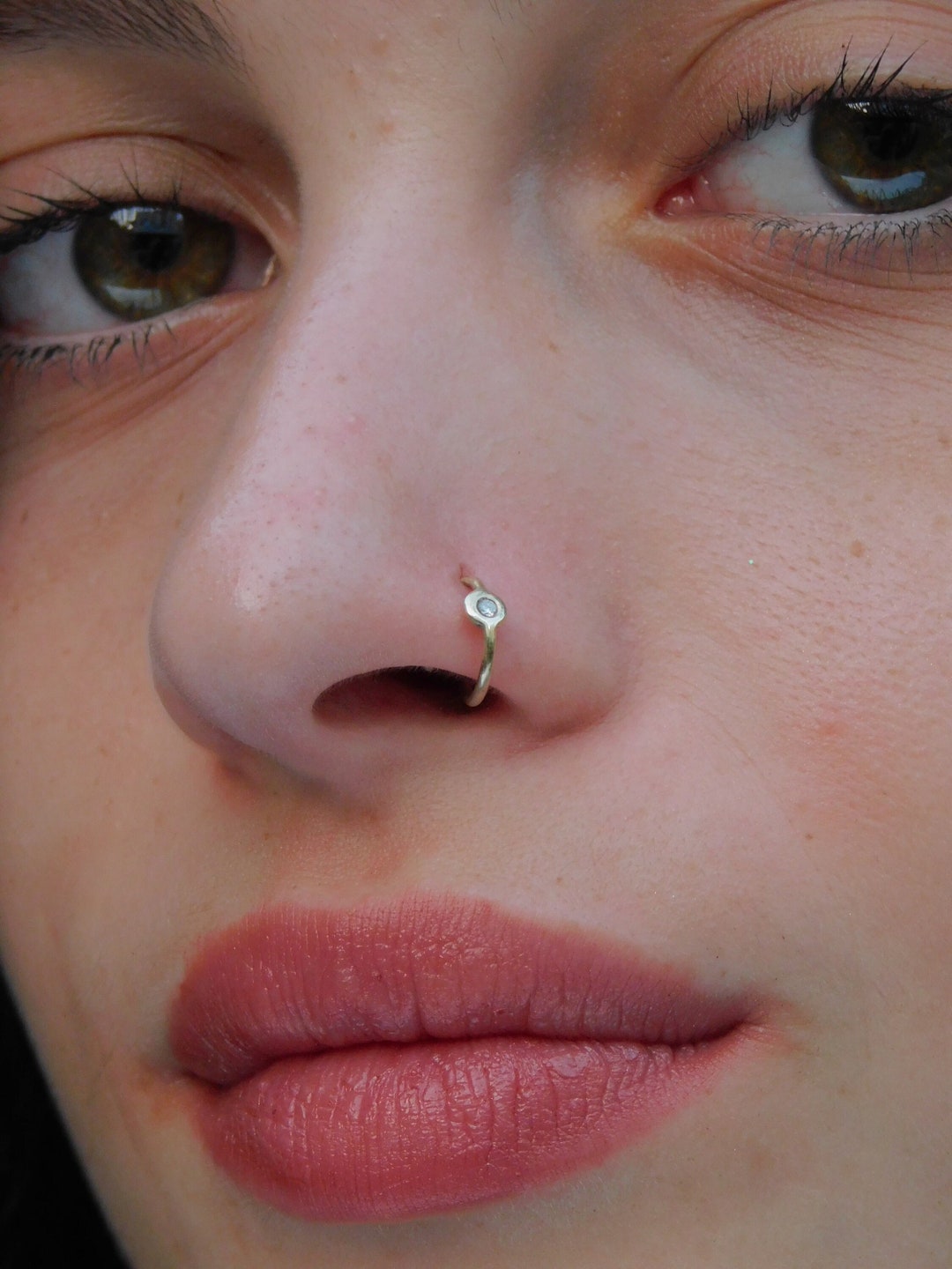 Diamond Gold Nose Ring Hoop - Etsy