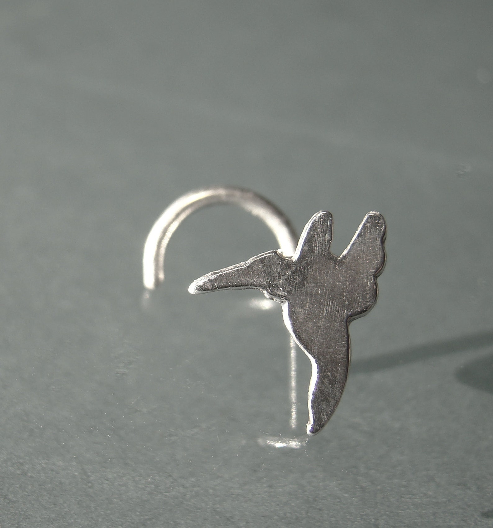 Silver Nose Stud Hummingbird Jewelry Bird Nose Stud Nose | Etsy