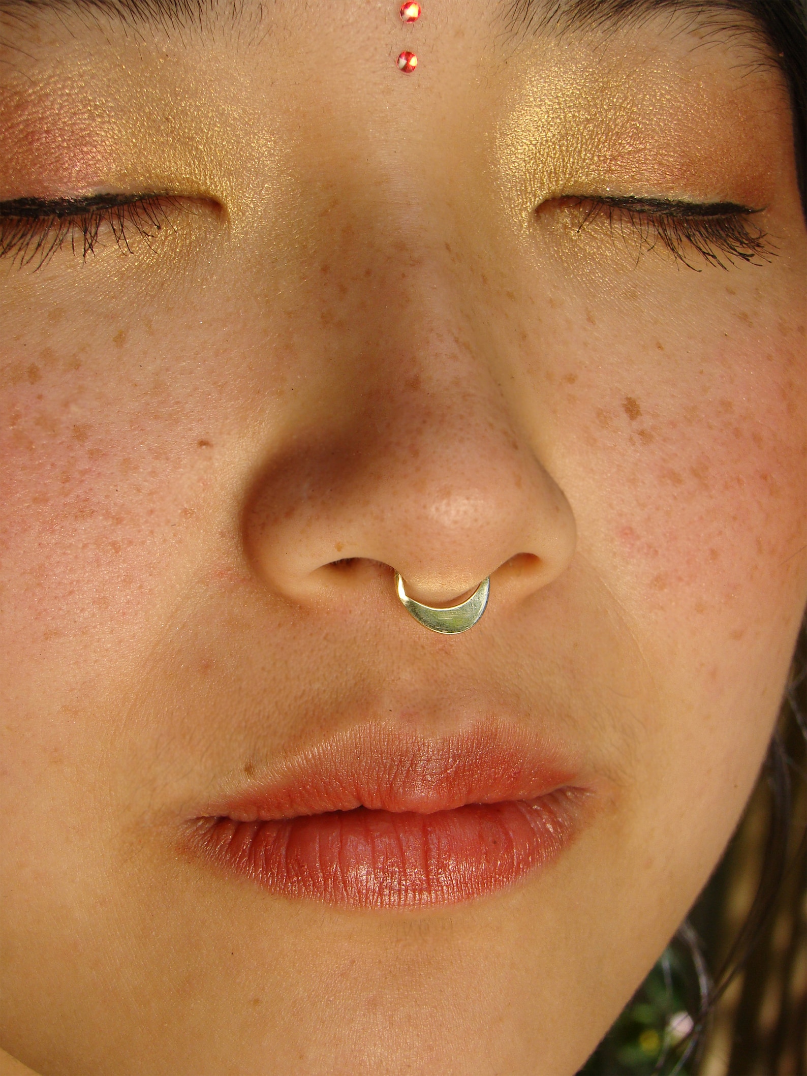 Septum Piercing Gold Septum Crescent Moon Setum Ring Nose - Etsy