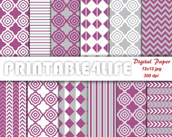 Gray purple chevron | Etsy