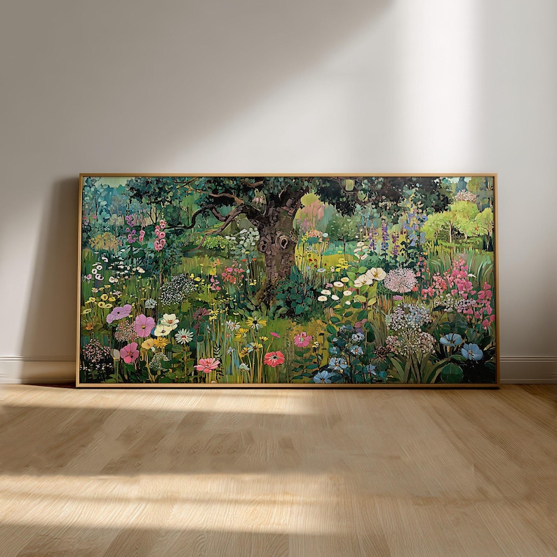 Large Tree Art Print, Nature Woodland Flowers Scenery Wall Art - Etsy