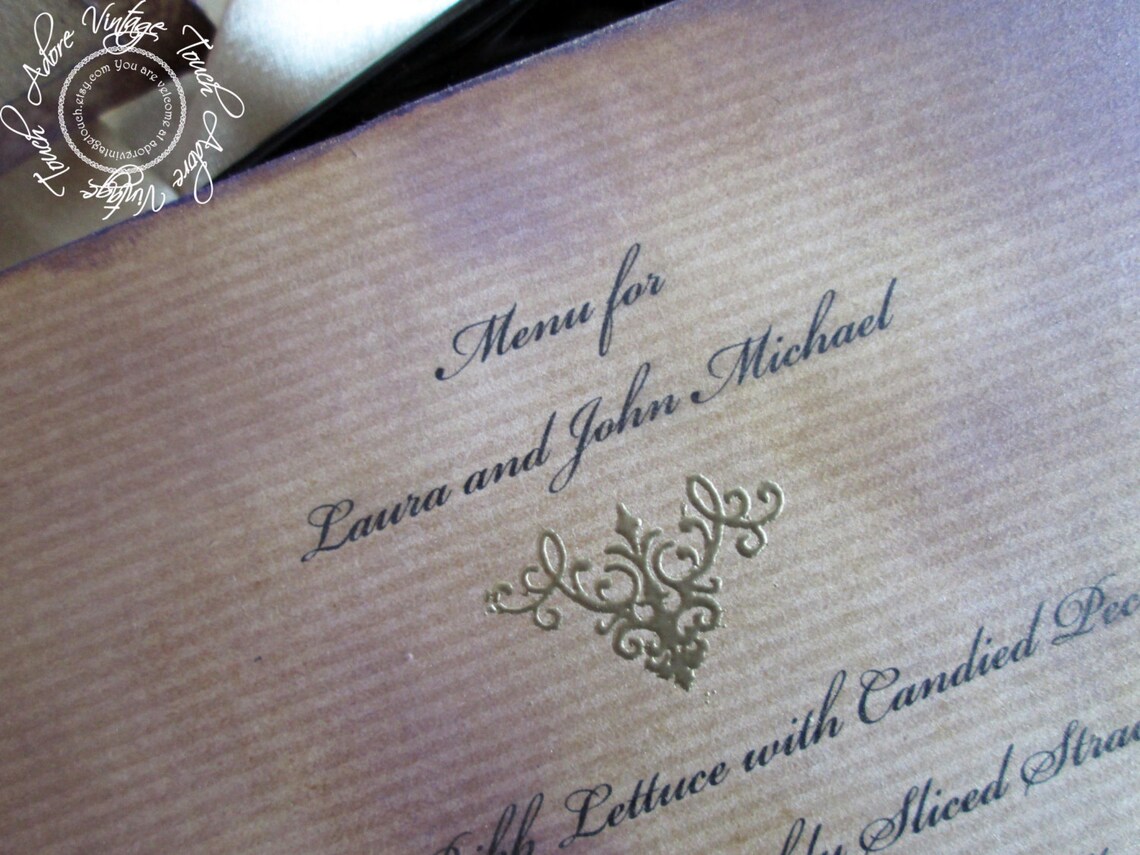 Menu Love&recycle Shabby Chic Menu Recycled Menu Shabby - Etsy