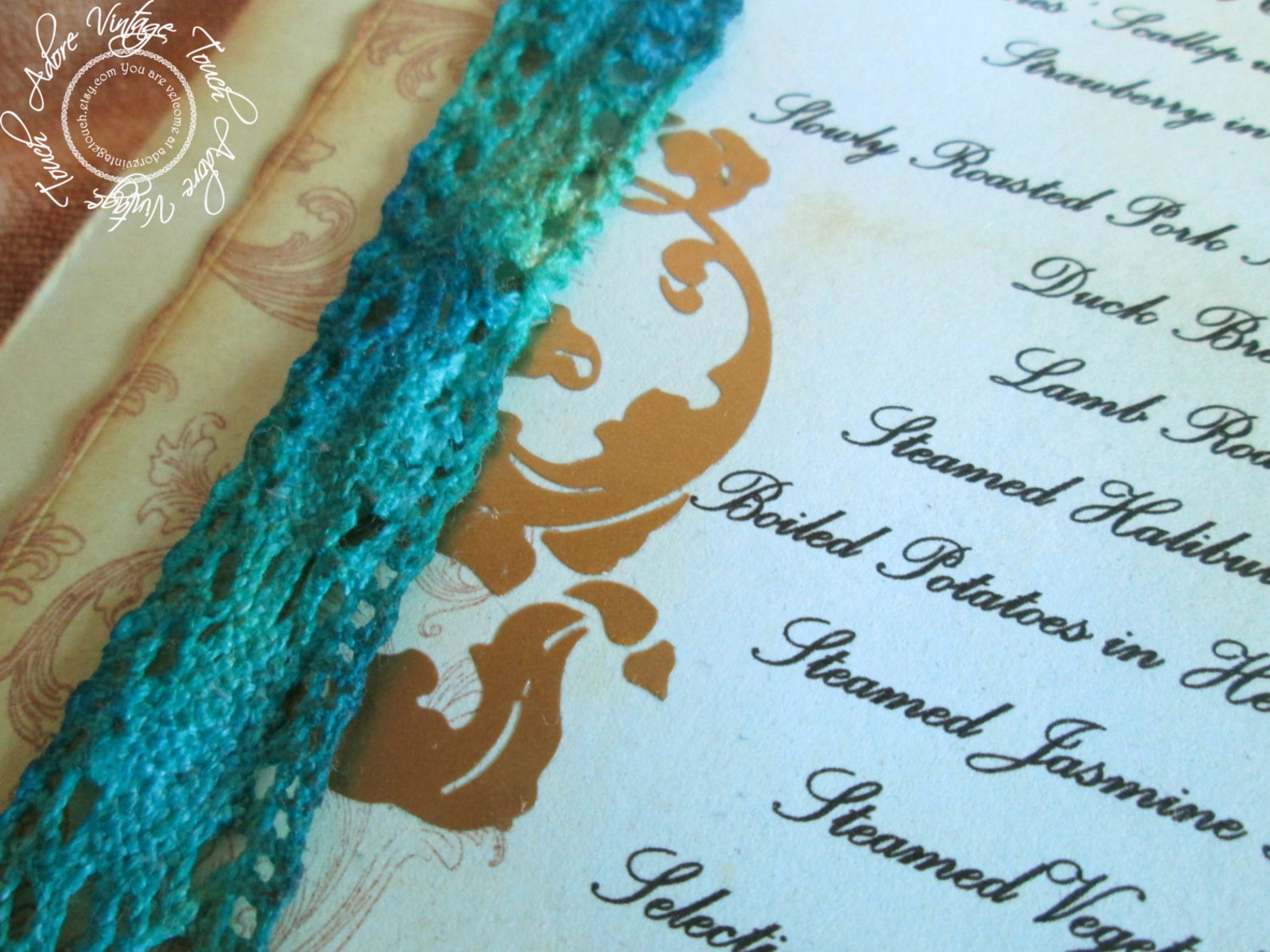 Menu, Turquoise Dream; Shabby Menu, Shabby Chic Menu, Aged Menu ...