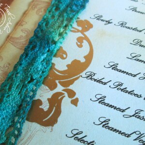Menu, Turquoise Dream; Shabby Menu, Shabby Chic Menu, Aged Menu ...