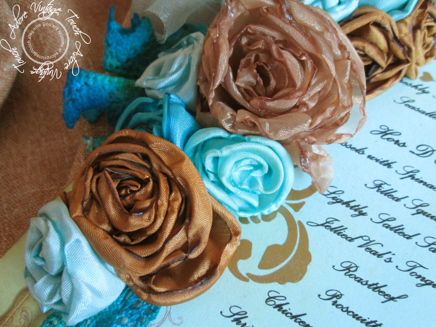 Menu, Turquoise Dream; Shabby Menu, Shabby Chic Menu, Aged Menu ...