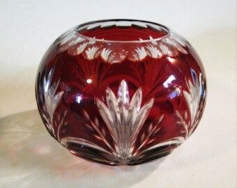 Cut glass rose bowl | Etsy