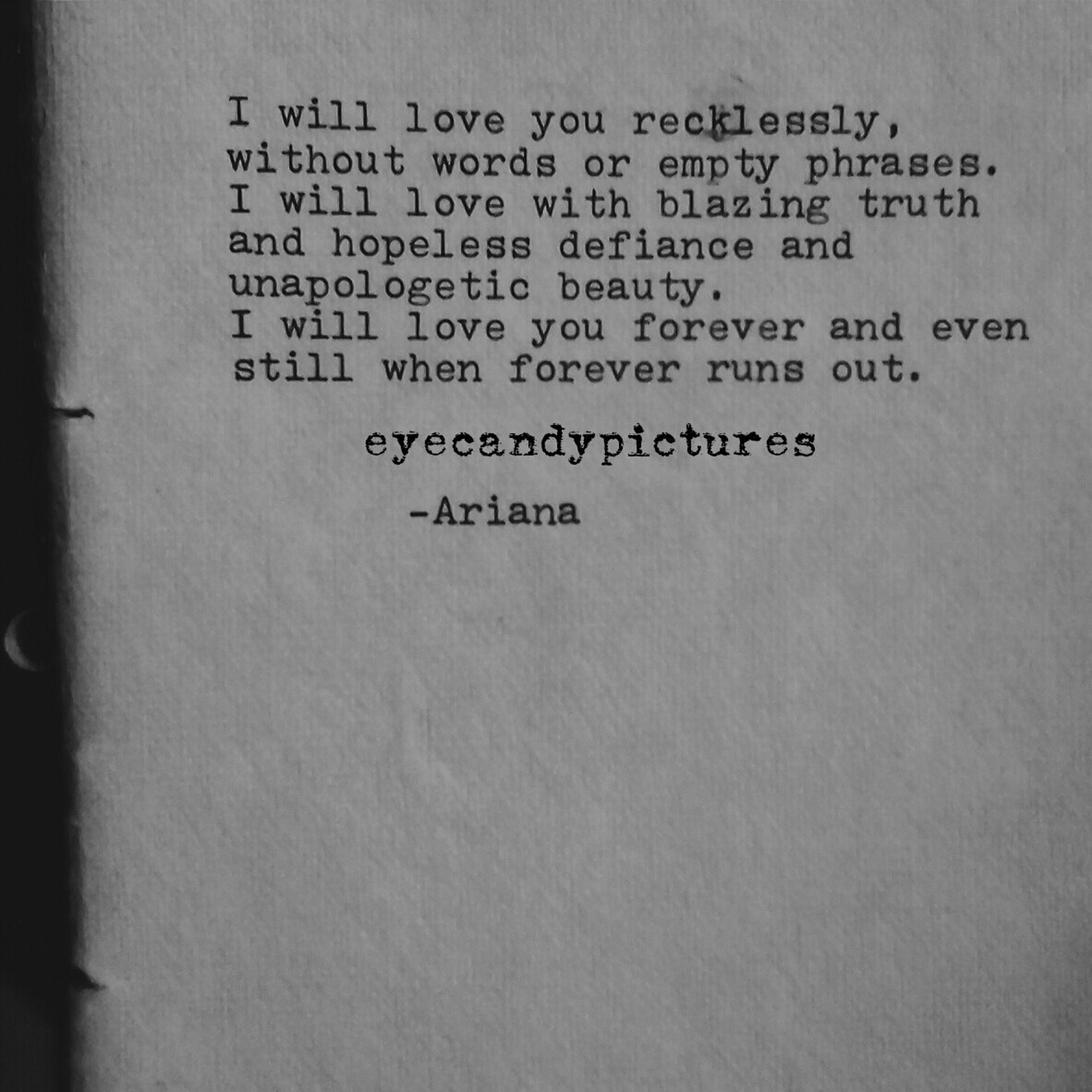 Poetry Original Poem Love Letter Typewritten Poem Typography ...
