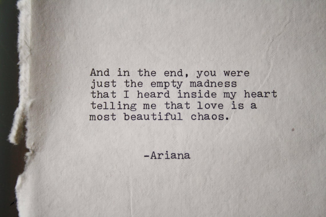 Original Poetry Love Poem Love Letter Typewritten Note Typography ...
