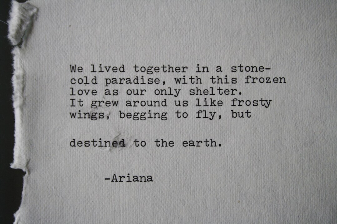 Original Poem Poetry Typography Wall Art Home Decor Typographic Print ...