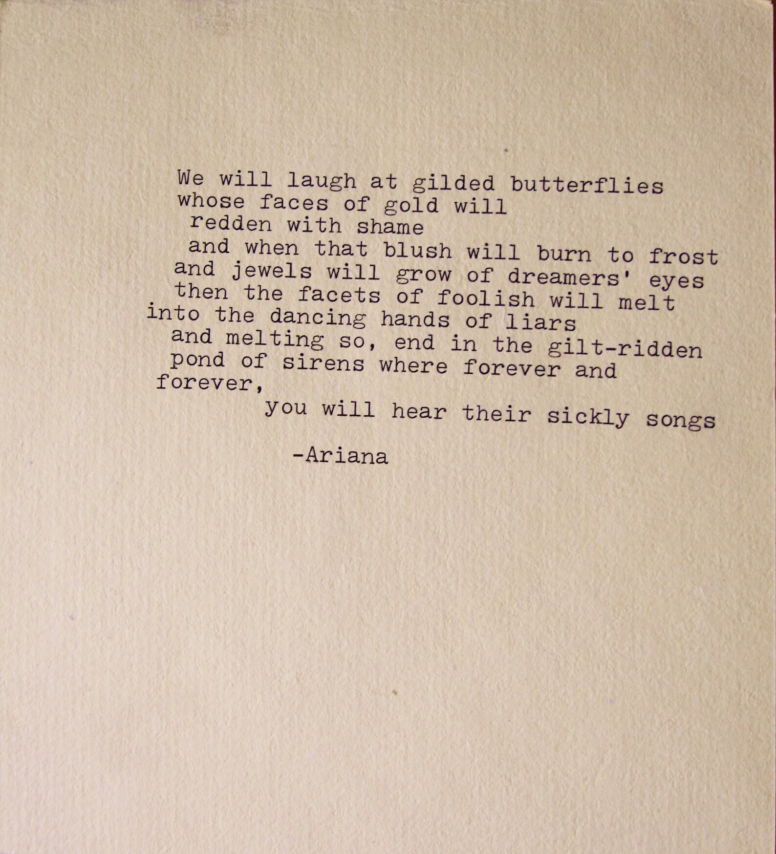 Poem Original Poetry Wall Decor Poem Typewritten Written Work ...