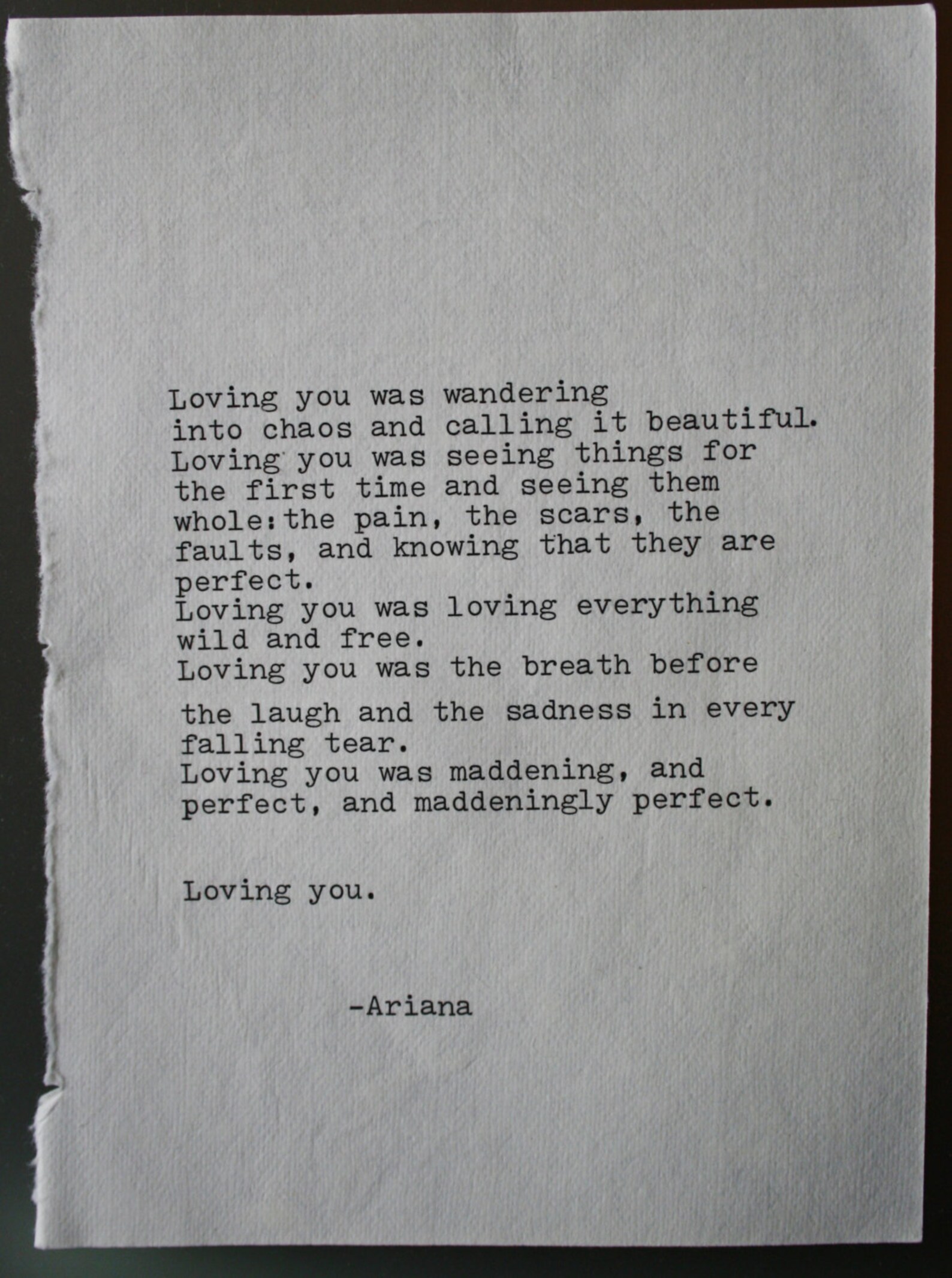 Poetry Origonal Poem Typography Typographic Art Wall Decor Home Decor ...