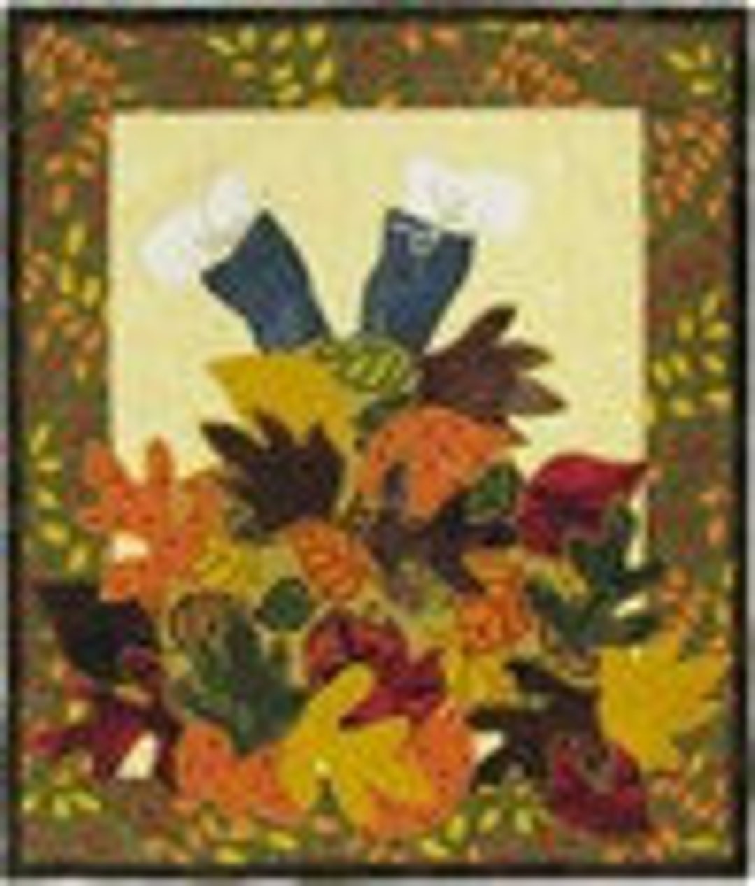 Dive Into Fall Autumn Applique Pattern Fall Leaves Table Topper Blue ...