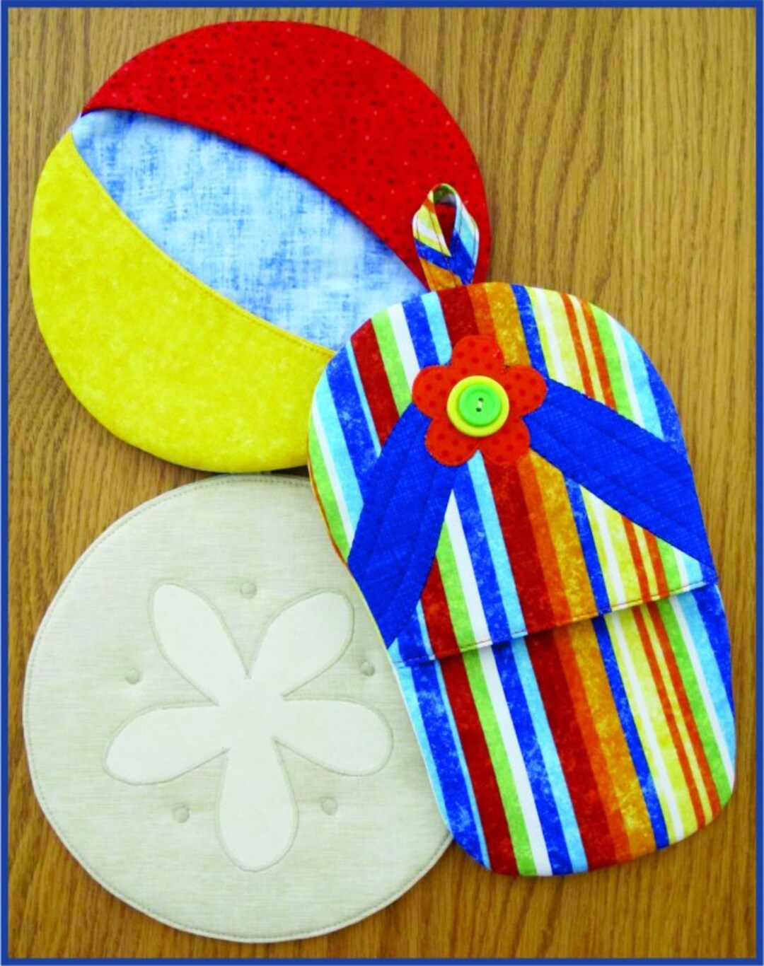 Seashore Fun! - Sand Dollar - Flip Flop - Beach Ball - Pot Holders ...