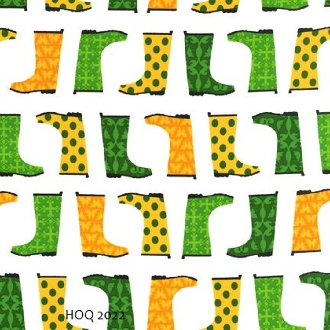 Robert Kaufman - Jack and Jenny - Rainboots - Wellies - John Deere ...