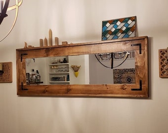 Rustic Wooden Wall Mirror // Full Length Wood Mirror // Large Rustic ...