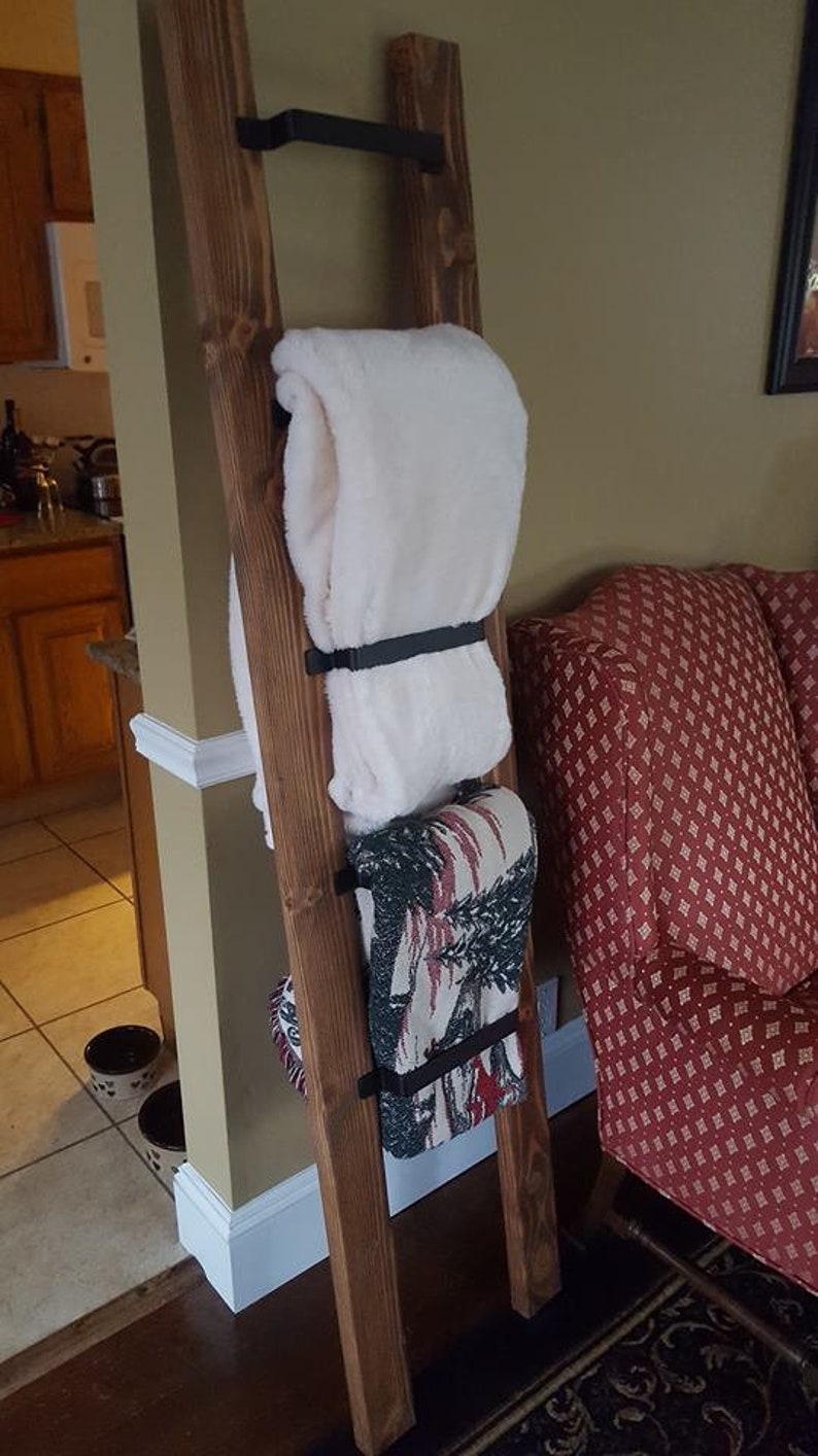 Rustic Wooden Blanket Ladder // Farmhouse Ladder // Narrow | Etsy