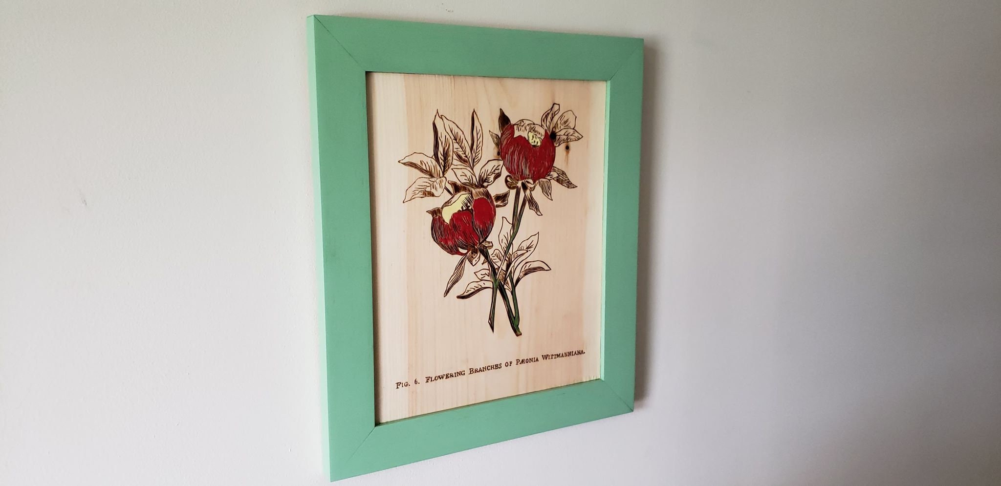 Botanical Print // Pyrography // Woodburning Art // Wood Wall | Etsy