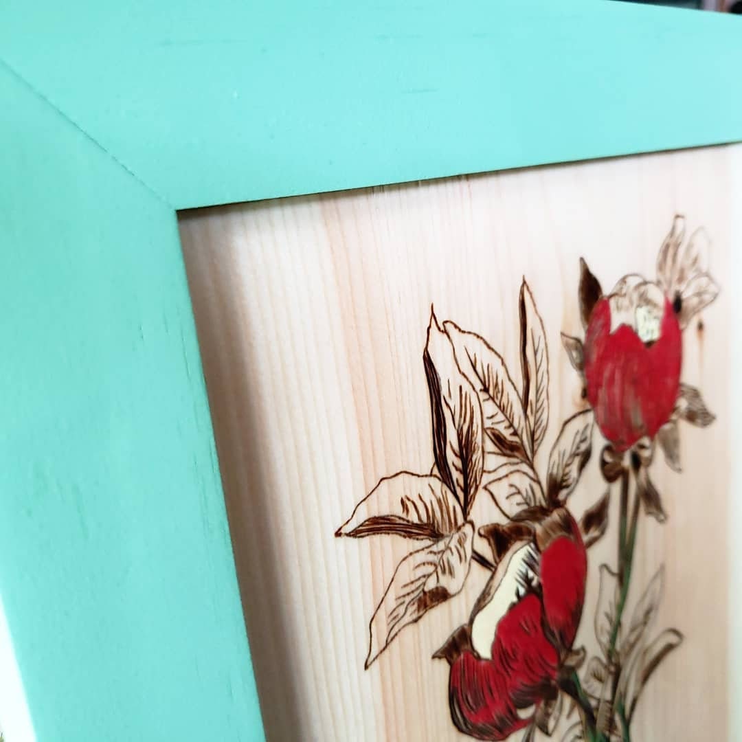 Botanical Print // Pyrography // Woodburning Art // Wood Wall | Etsy