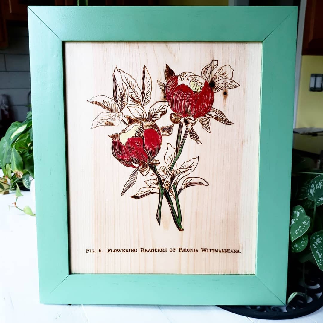 Botanical Print // Pyrography // Woodburning Art // Wood Wall | Etsy
