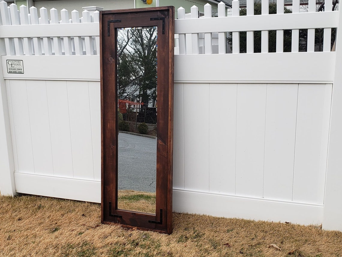 Rustic Wooden Wall Mirror // Full Length Wood Mirror // Large Rustic ...
