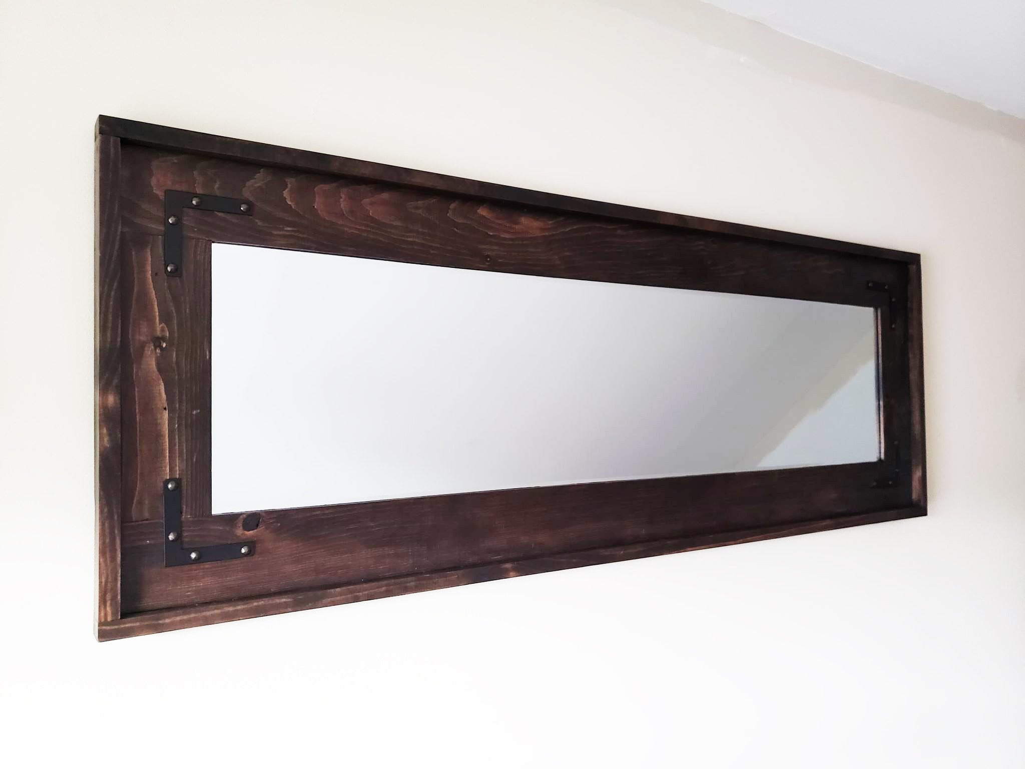 Rustic Wooden Wall Mirror // Full Length Wood Mirror // Large Rustic ...