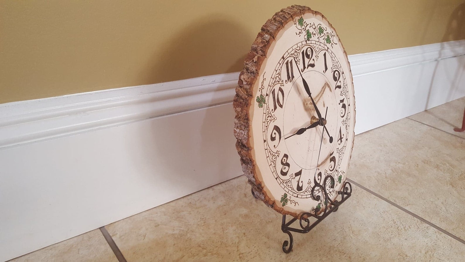 Rustic Wood Clock // Wooden Desk Clock // Wood Burned Clock // Wood ...