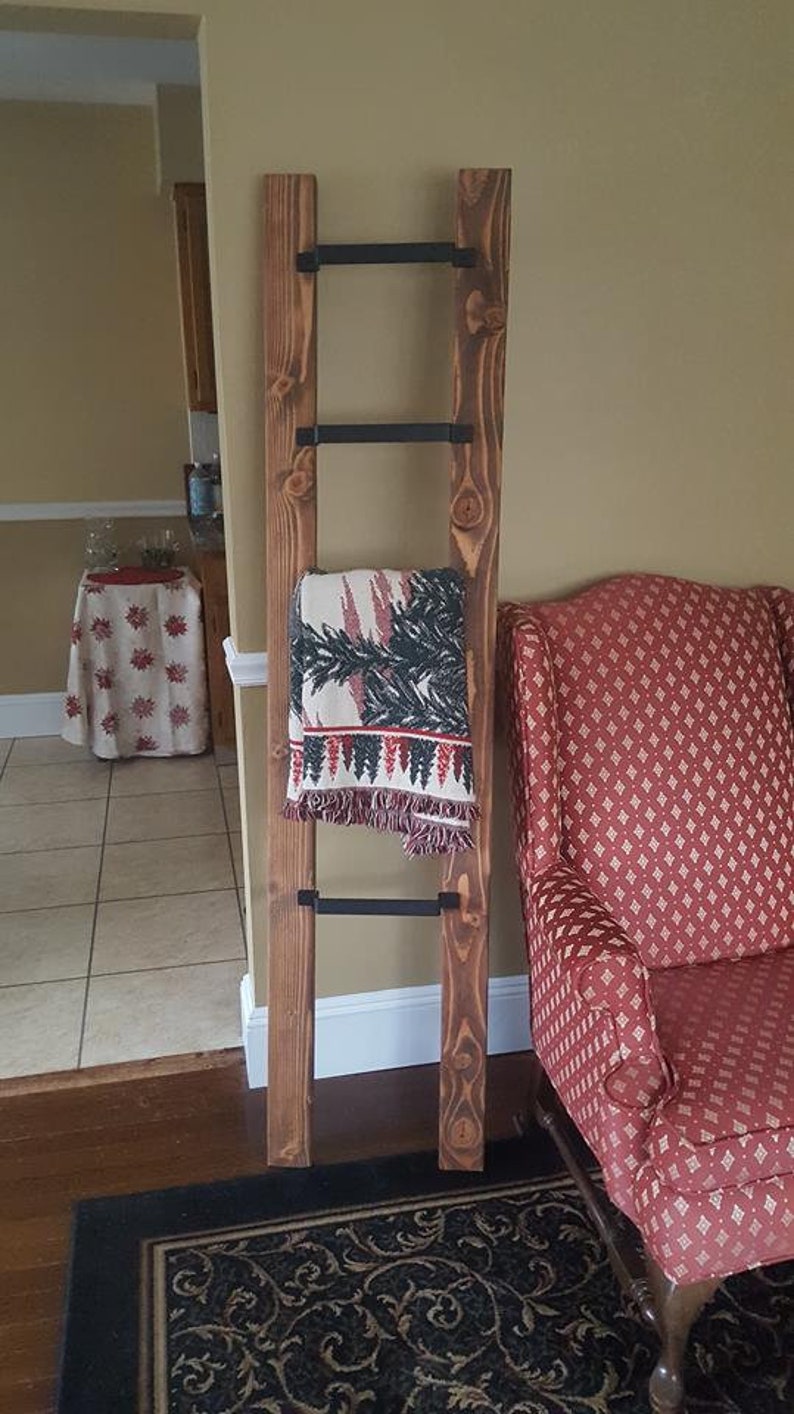 Rustic Wooden Blanket Ladder // Farmhouse Ladder // Narrow | Etsy