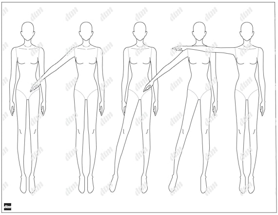 Basic Womens Croqui and Template design Flat - Etsy