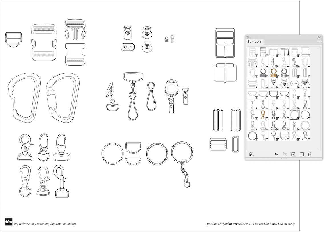 Clip and Buckle Trim Set Library for Adobe Illustrator - Etsy
