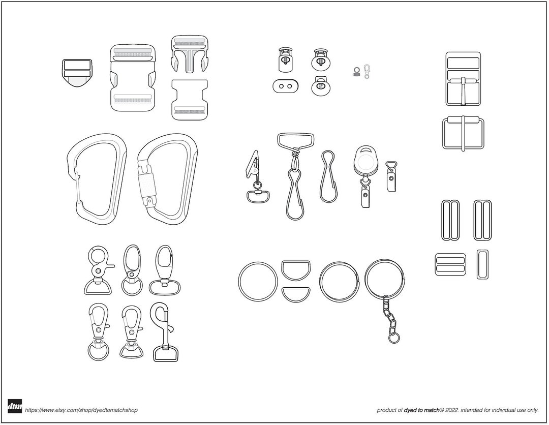 Clip and Buckle Trim Set Library for Adobe Illustrator - Etsy