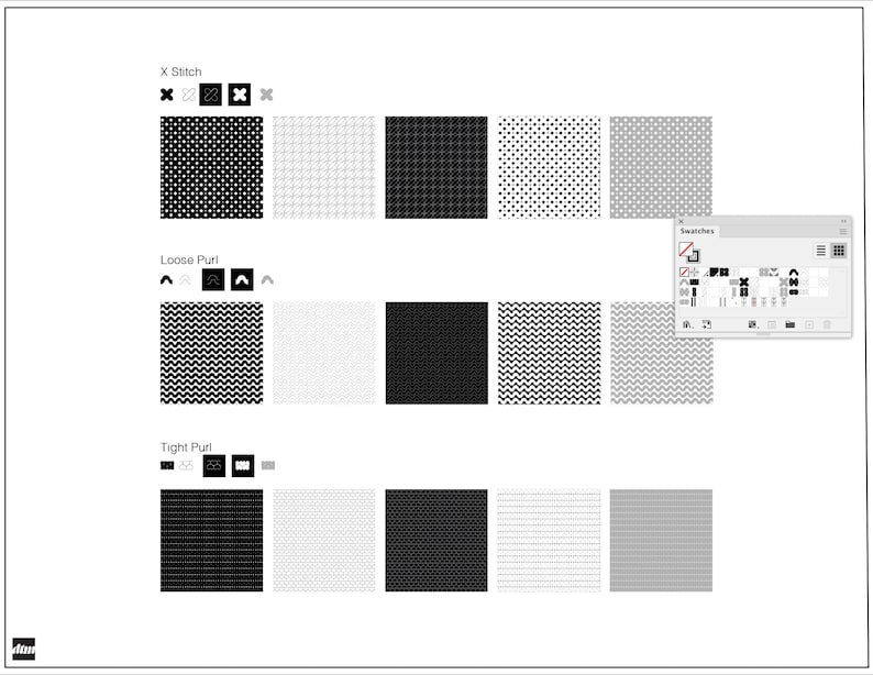 Basic Knit Sweater Swatches and Textures for Adobe Illustrator (10 Pack ...