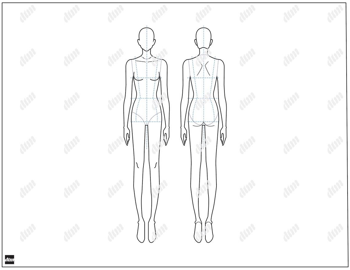 Basic Womens Croqui and Template (design Flat)-editable in Adobe ...