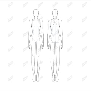 Basic Womens Croqui and Template (design Flat)-editable in Adobe ...