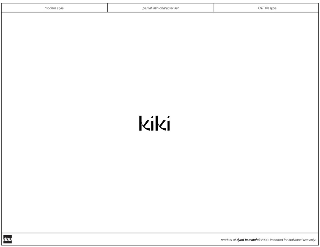 Font - Kiki - A Latin Character Font Set, Modern Type Font; OTF Set - Etsy