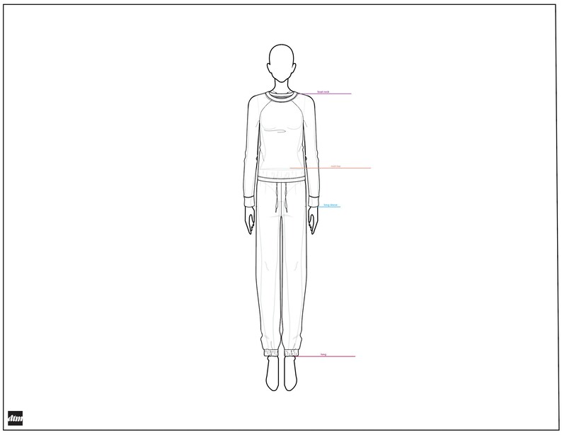 Basic Womens Croqui and Template (design Flat)-editable in Adobe ...