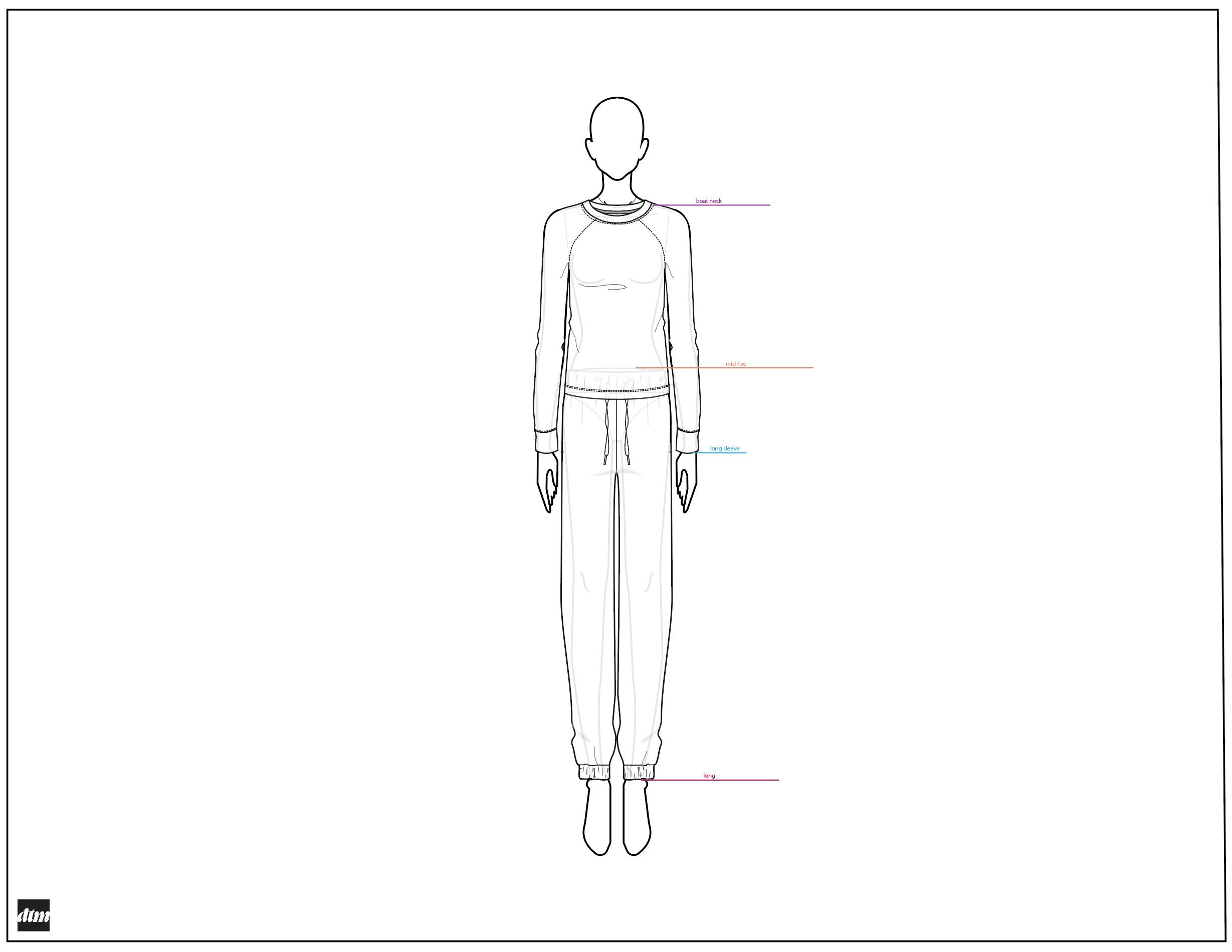 Basic Womens Croqui and Template (design Flat)-editable in Adobe ...