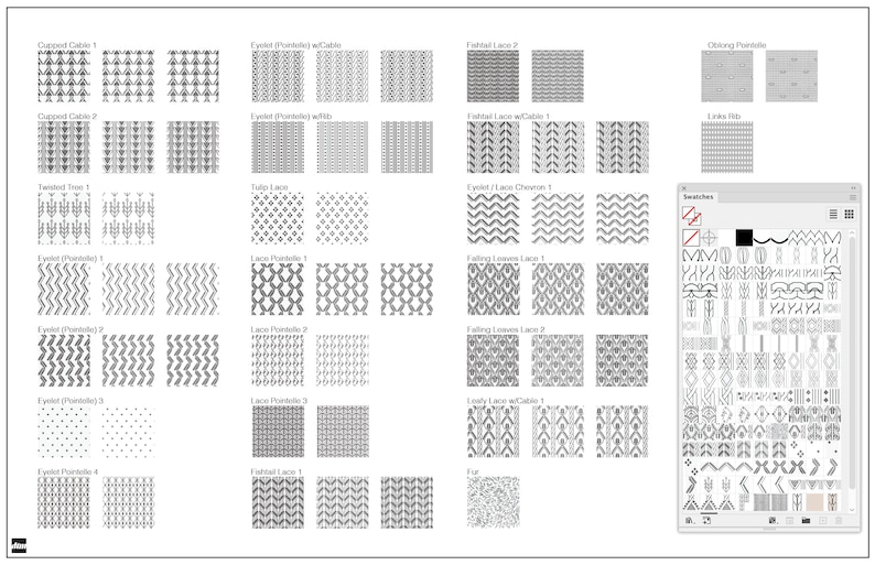Advanced Knit Sweater Swatch Library for Adobe Illustrator (50 Pack) - Etsy