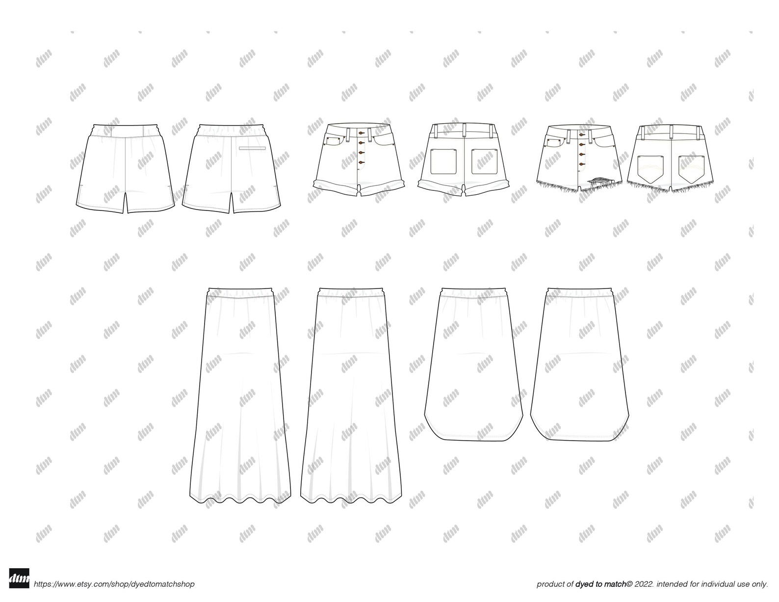 Comprehensive Womens Flats CAD Technical Drawings for Adobe Illustrator ...