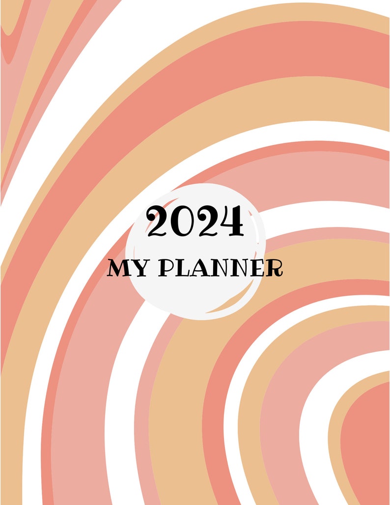 Pastel Abstract Groovy 2024 Digital Planner Etsy 