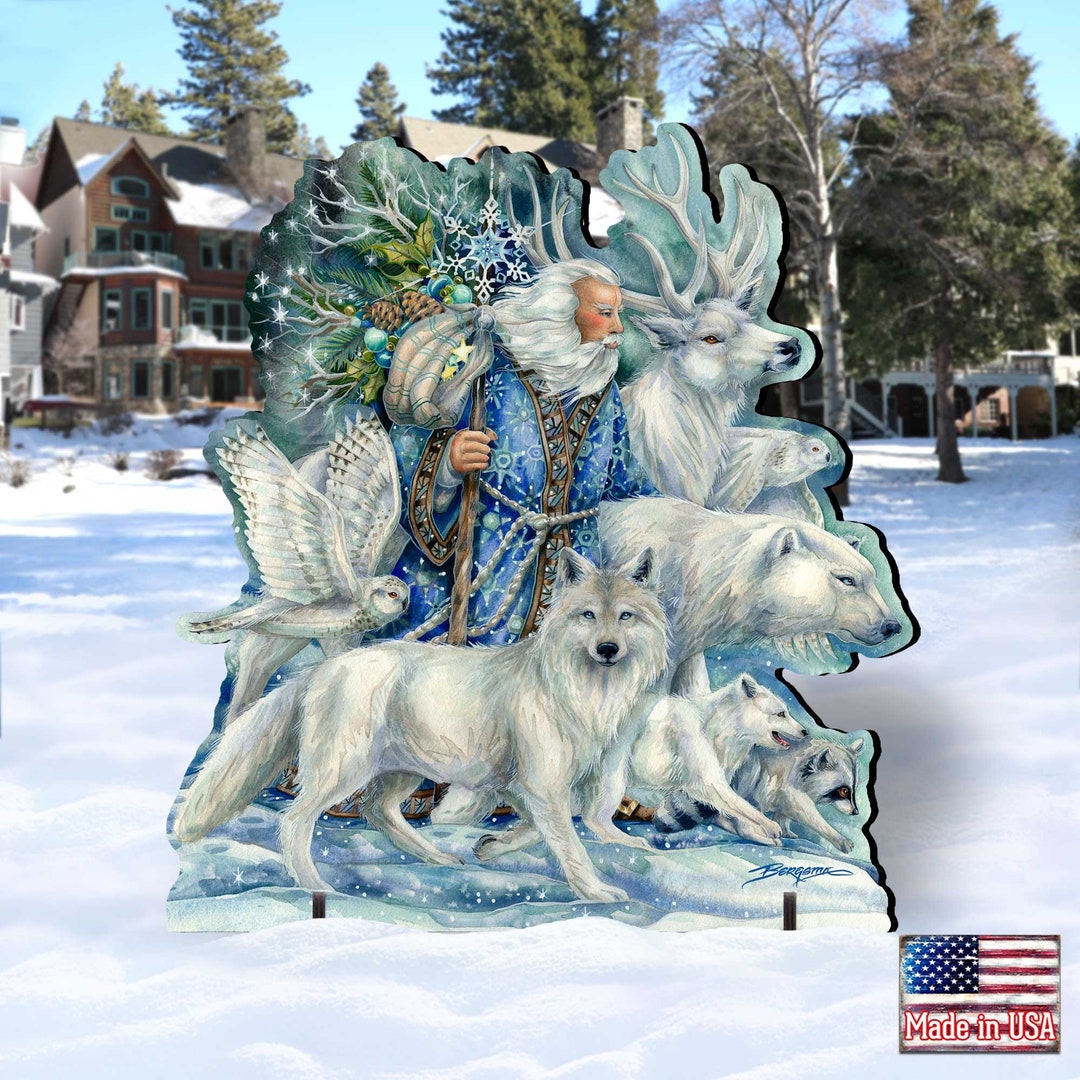 Outdoor Father Frost Wintry Animals - Garden Yard Décor, Lawn Scene ...