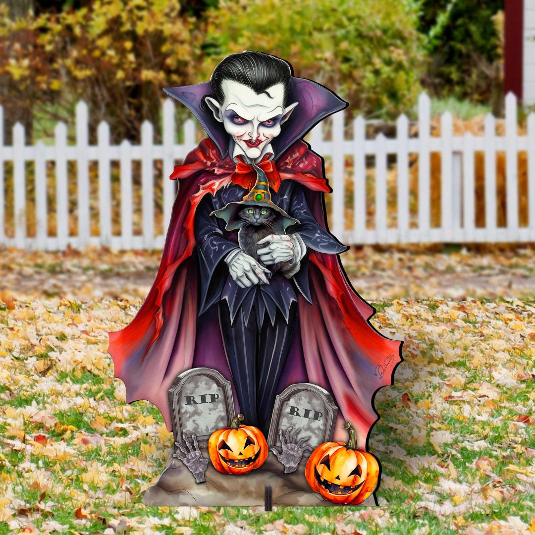 Dracula Outdoor Yard Decor - Halloween Wooden Decoration for the Home ...