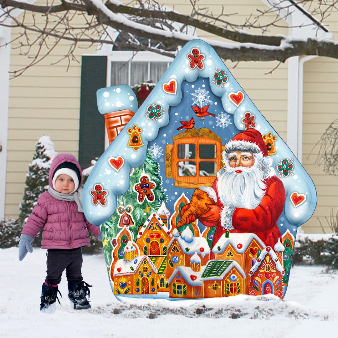 Christmas Santa Gingerbread House Extra Large 56 X 66 Tall Yard Lawn ...