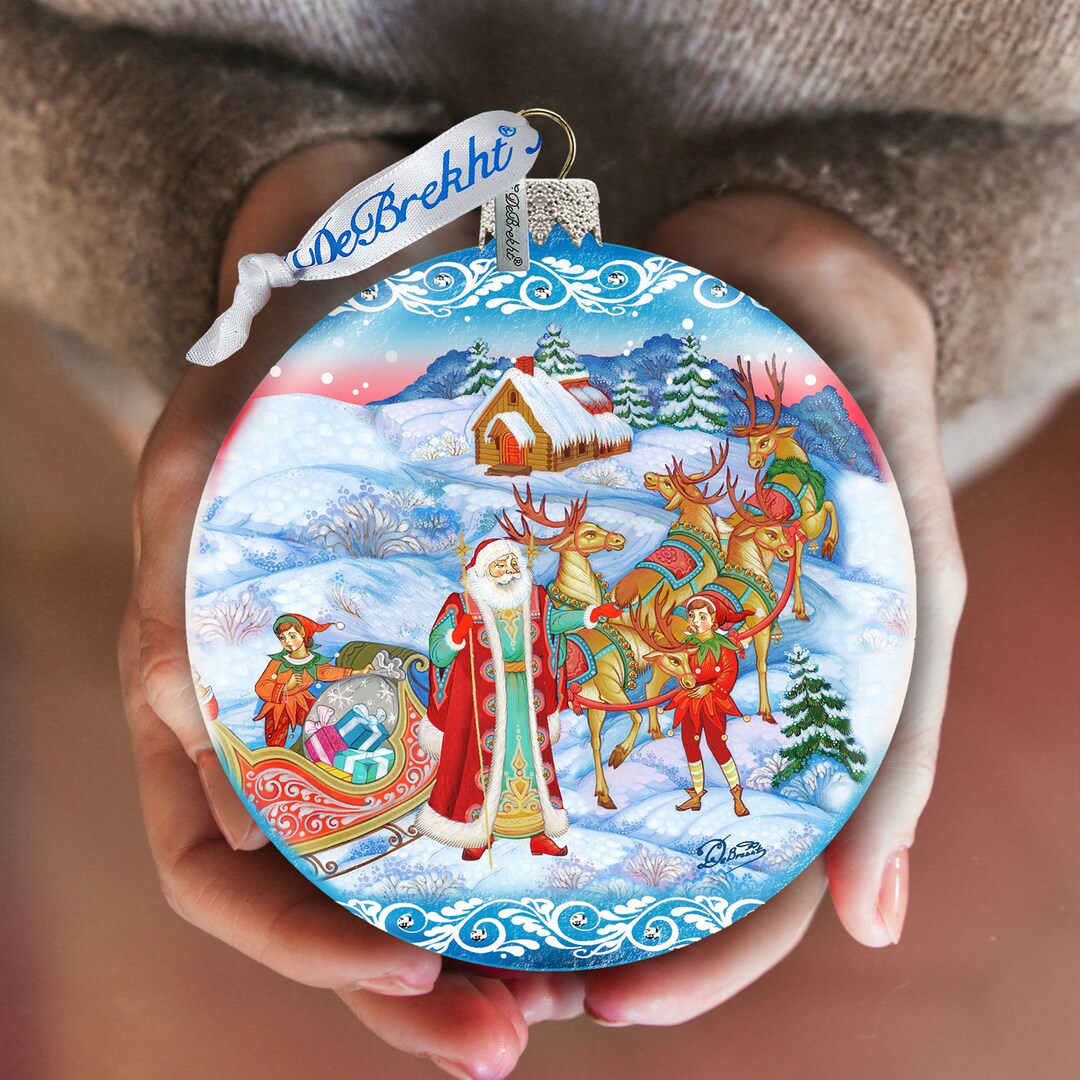 Christmas Courier Santa Ornament - Holiday Handcrafted Mercury Glass ...
