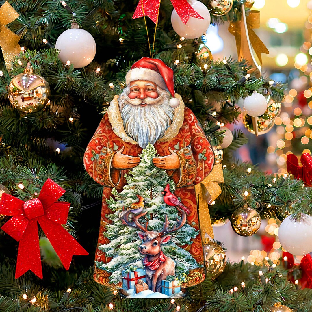 Santa Forest Friends Ornament, Handcrafted Christmas Tree Decoration ...